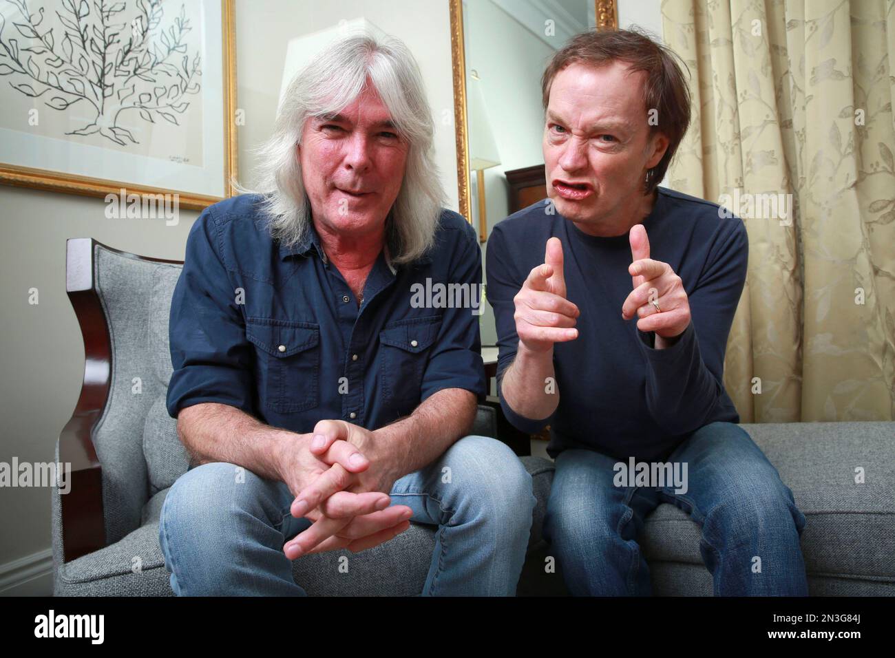 FILE - In this Nov. 13, 2014 file photo, members of the rock band AC/DC ...