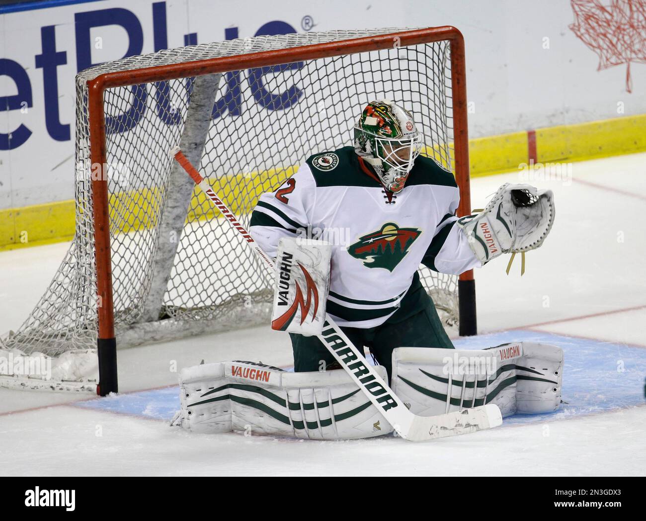 Minnesota Wild goalie Niklas Backstrom catches the puck as the team ...