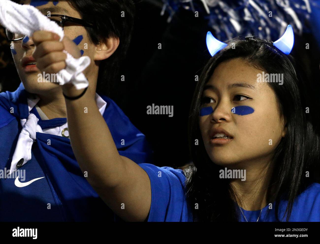 Duke fans cheer during the first half of an NCAA college football game ...