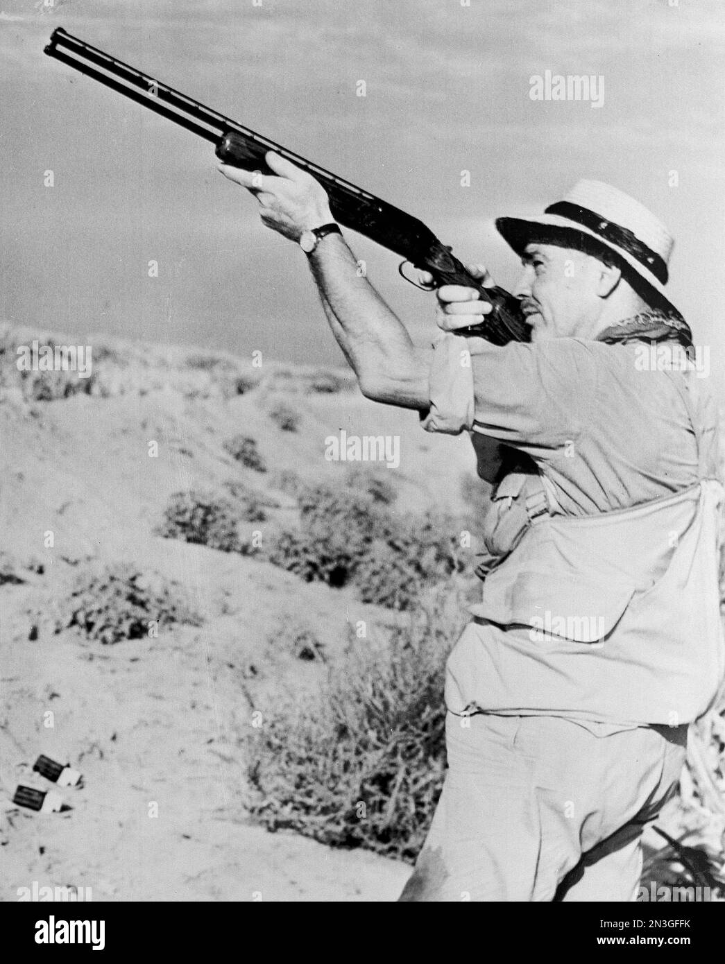 Actor Clark Gable is pictured taking part in the opening of dove ...