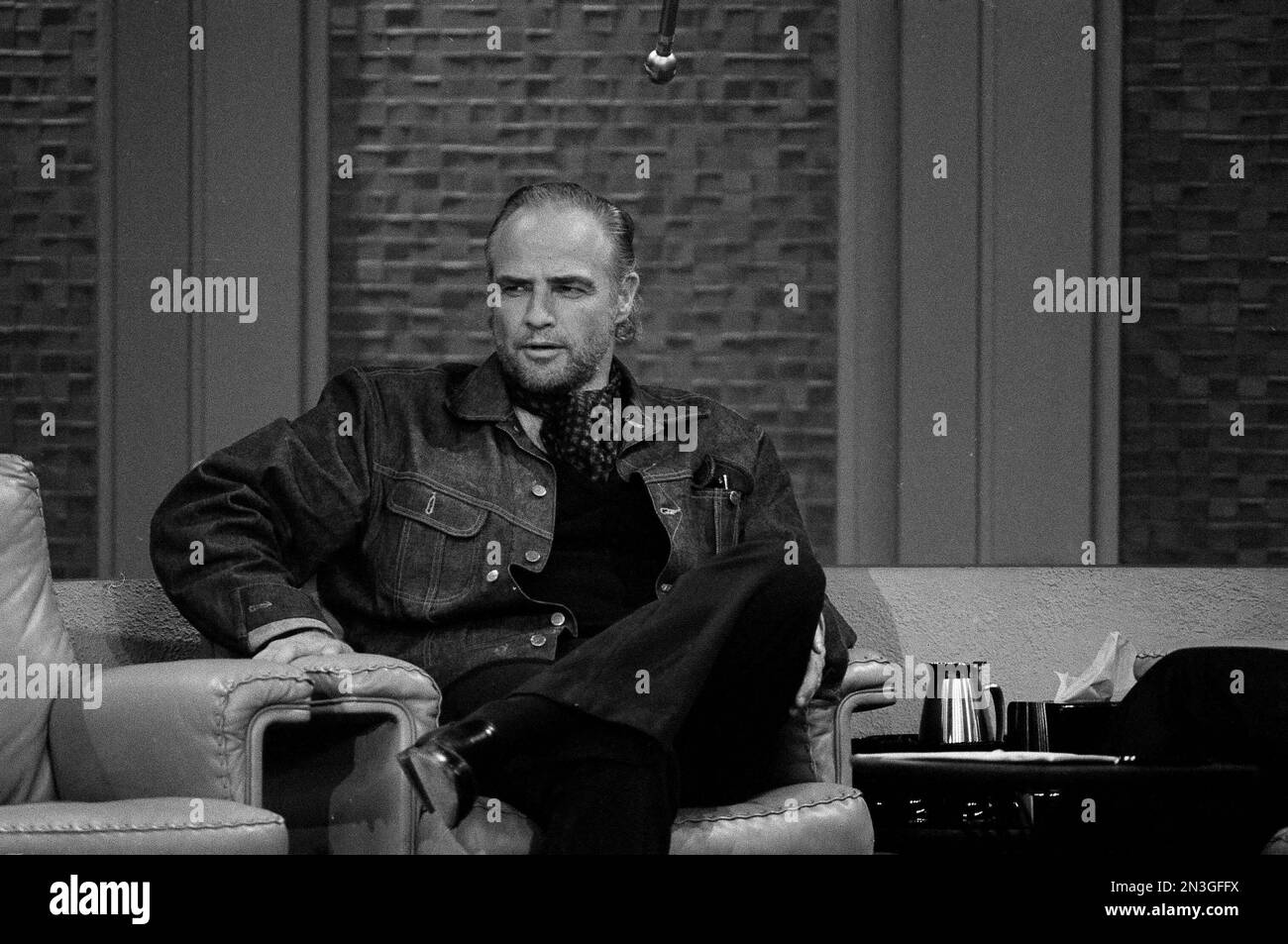 Actor Marlon Brando is pictured on the set of the "Dick Cavett Show ...