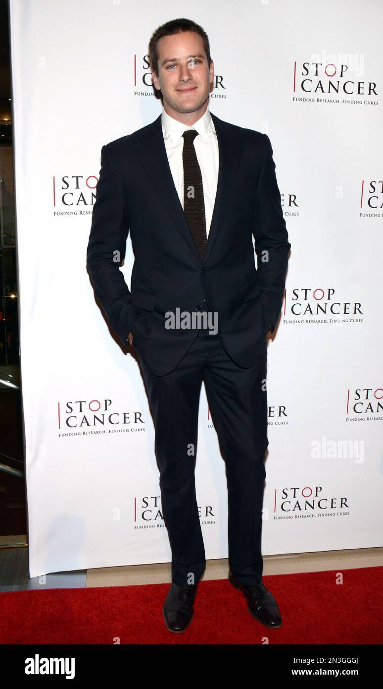 Armie Hammer arrives at Stop Cancer's Annual Gala at the Beverly Hilton ...