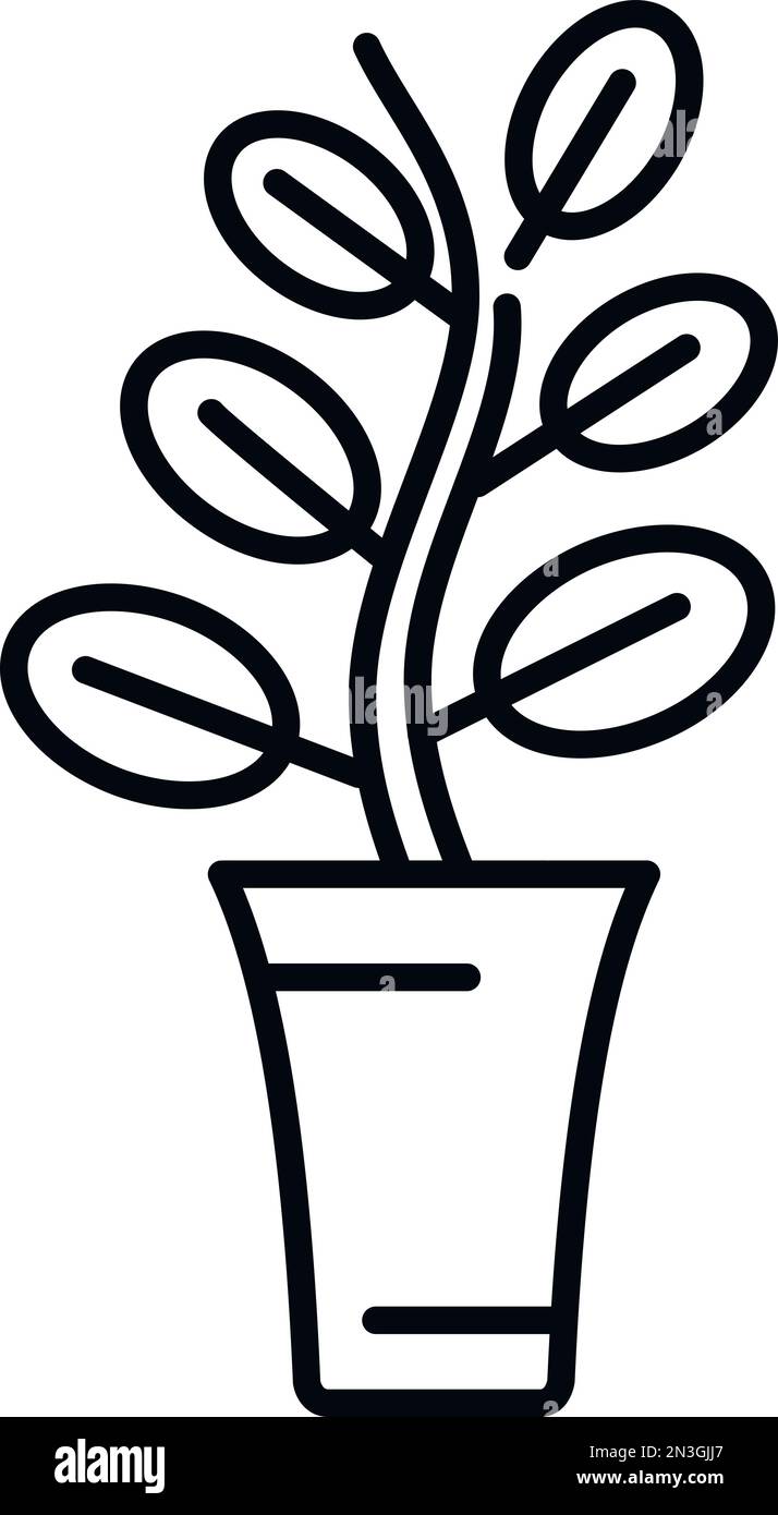 Summer plant pot icon outline vector. Modern nature. Indoor garden ...