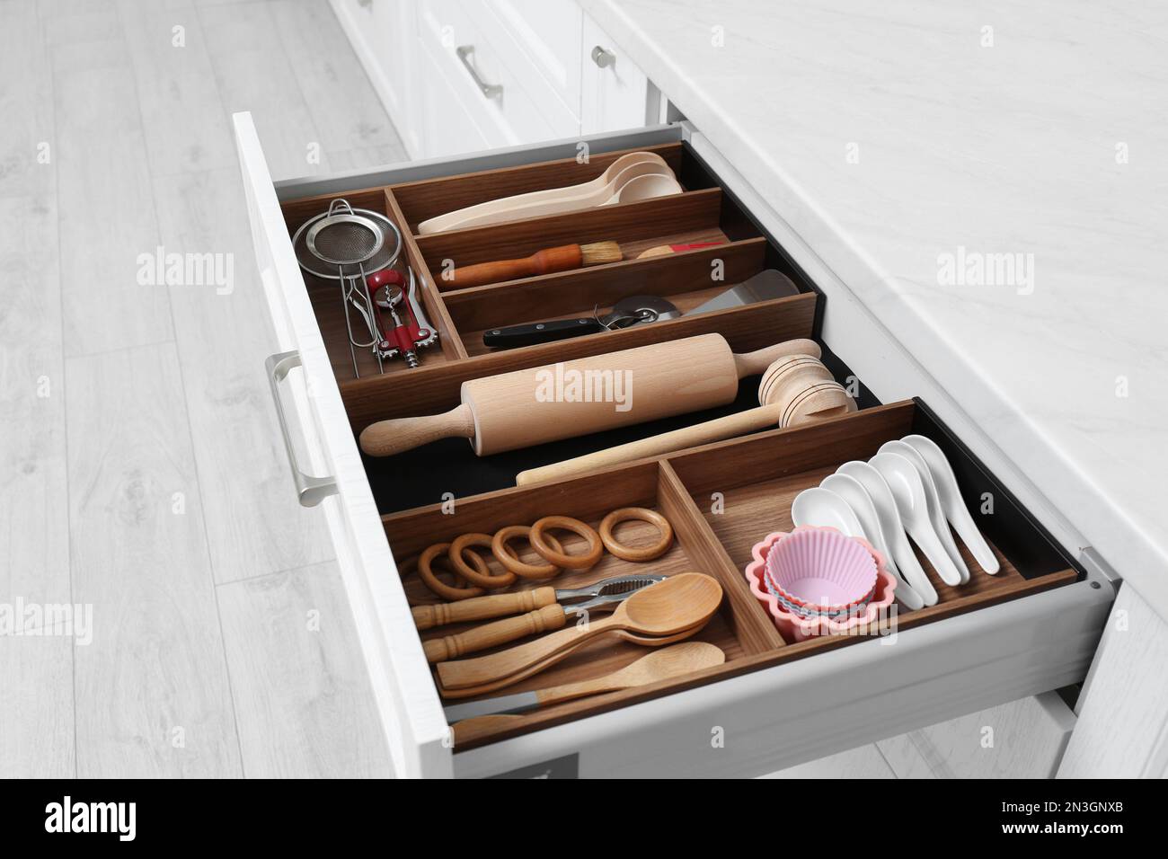 Open drawer utensil set hi-res stock photography and images - Alamy
