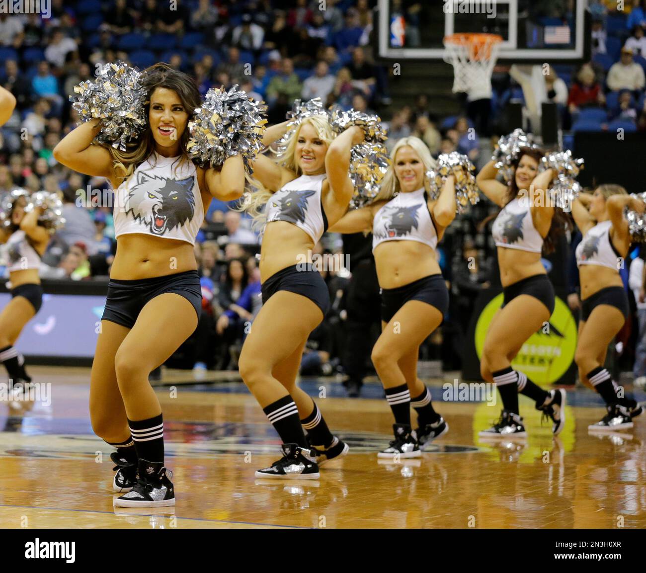 Minnesota Timberwolves dance team members perform during the fourth ...