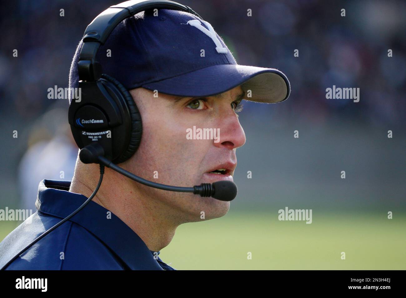 Yale head coach Tony Reno watches his team during the first half of an ...