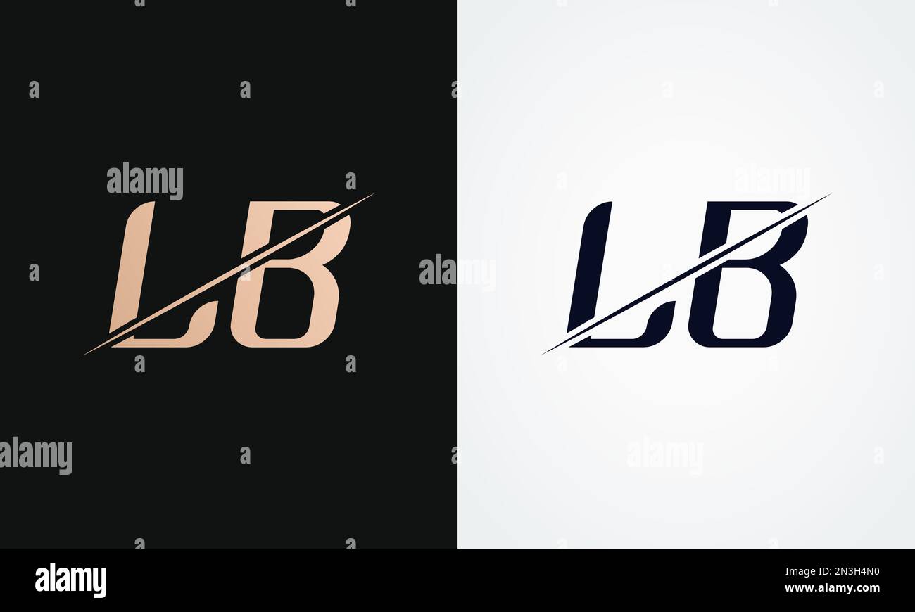 Lb Letter Logo Design Vector Template. Gold And Black Letter Lb Logo ...
