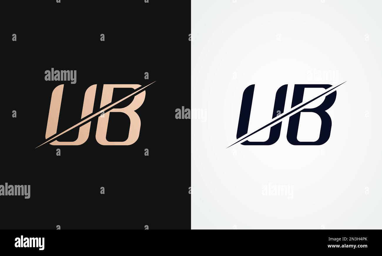Ub Letter Logo Design Vector Template. Gold And Black Letter Ub Logo ...