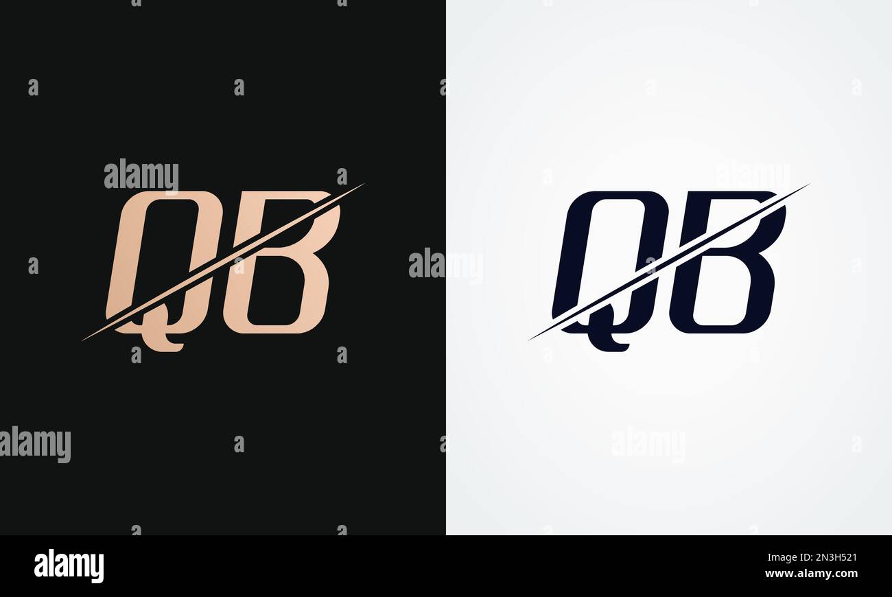 Qb Letter Logo Design Vector Template. Gold And Black Letter Qb Logo ...