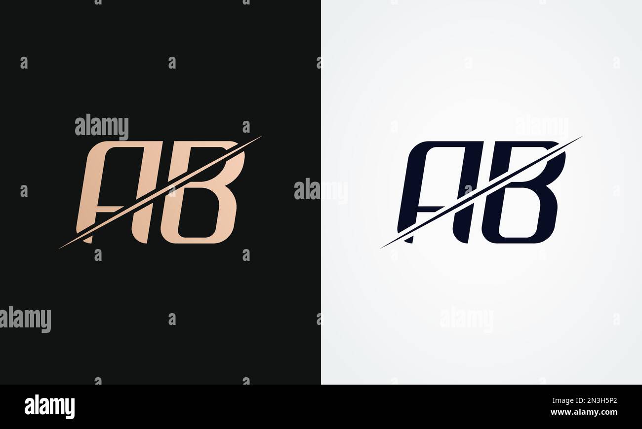 Ab Letter Logo Design Vector Template. Gold And Black Letter Ab Logo ...