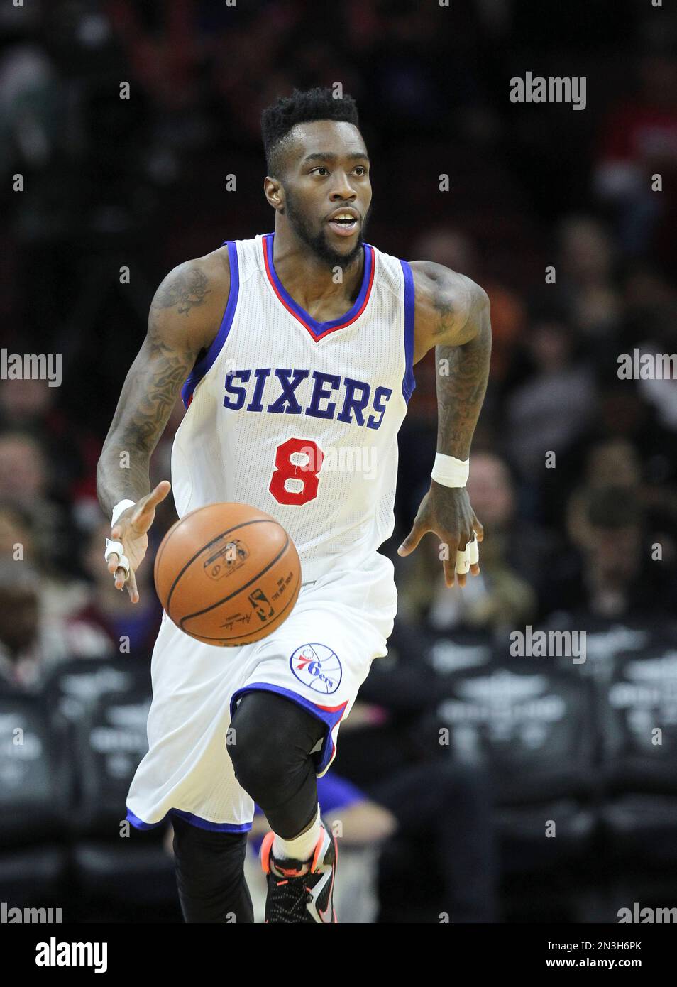 Philadelphia 76ers guard Tony Wroten (8) in action during an NBA ...