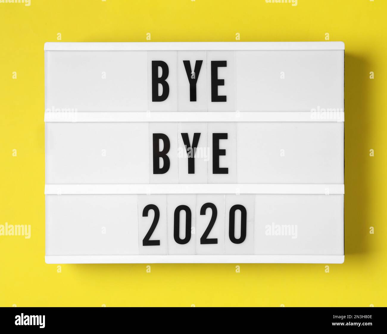 Lightbox text bye 2020 in hi-res stock photography and images - Alamy