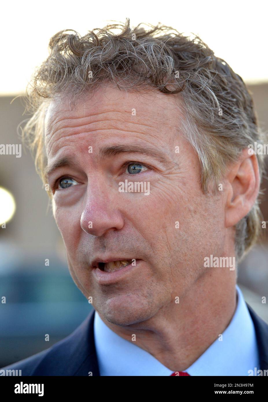 Kentucky Senator Rand Paul speaks to members of the media following a ...