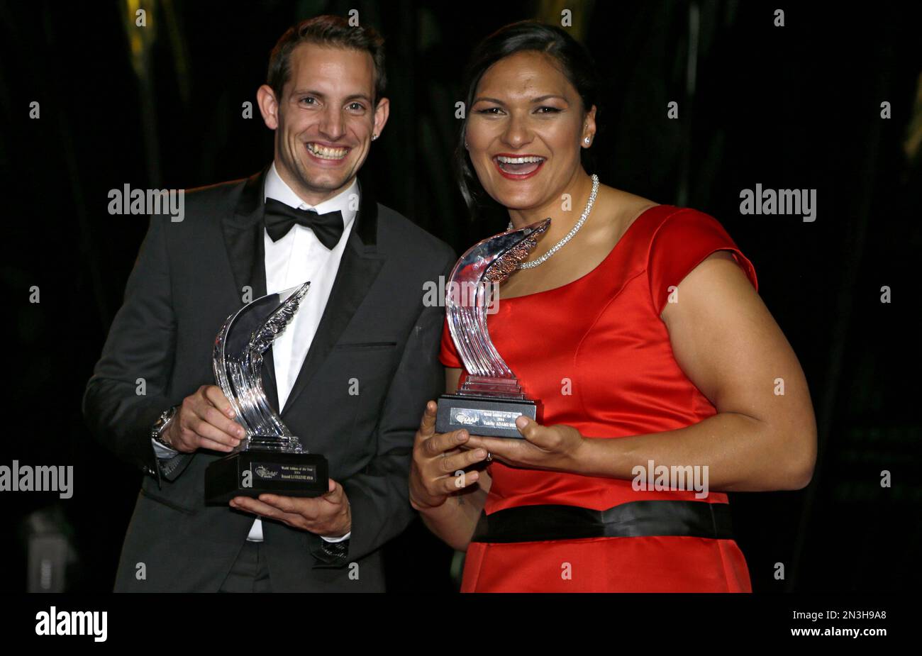 Shot putter from New Zealand Valerie Adams and French pole vaulter ...