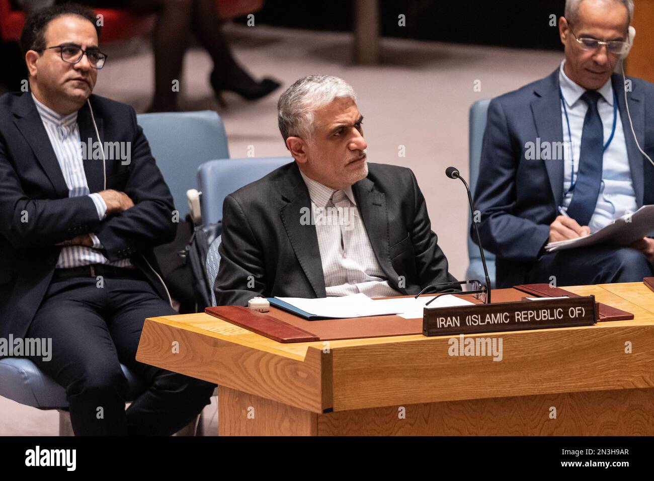 Ambassador Amir Saeid Iravani of Iran attends Security Council meeting ...