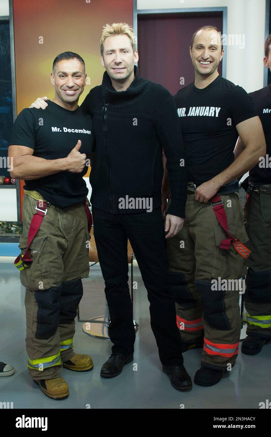 Singer Chad Kroeger of Nickelback poses with firefighters on The ...