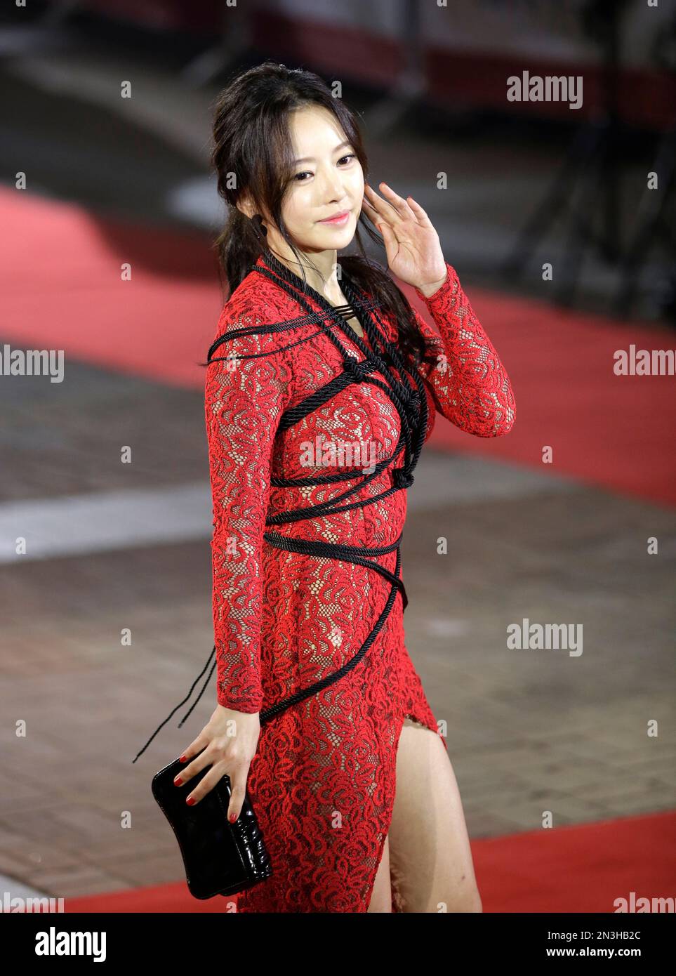 South Korean actress Han Se-ah poses for a photo call during the ...