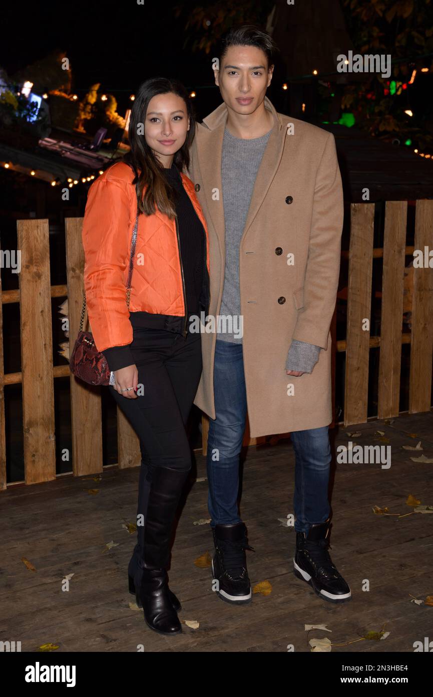 Leah Weller and Nat Weller pose for photographers at the opening of the ...