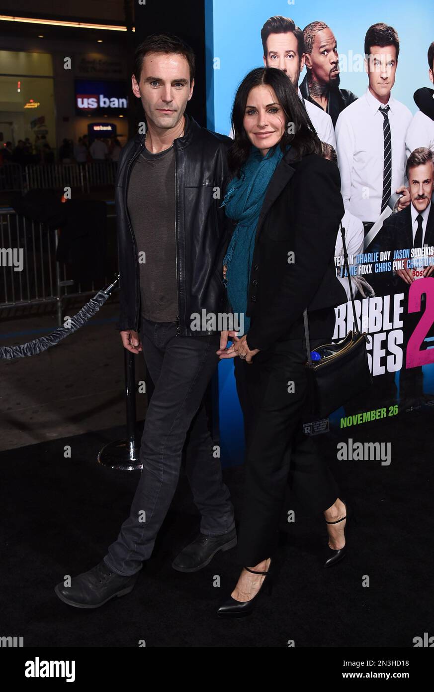 Courteney Cox, right, and Johnny McDaid arrive at the Los Angeles ...