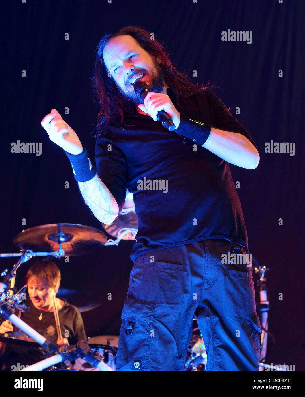 Jonathan Davis of the band Korn performs in concert at the Royal Farms ...