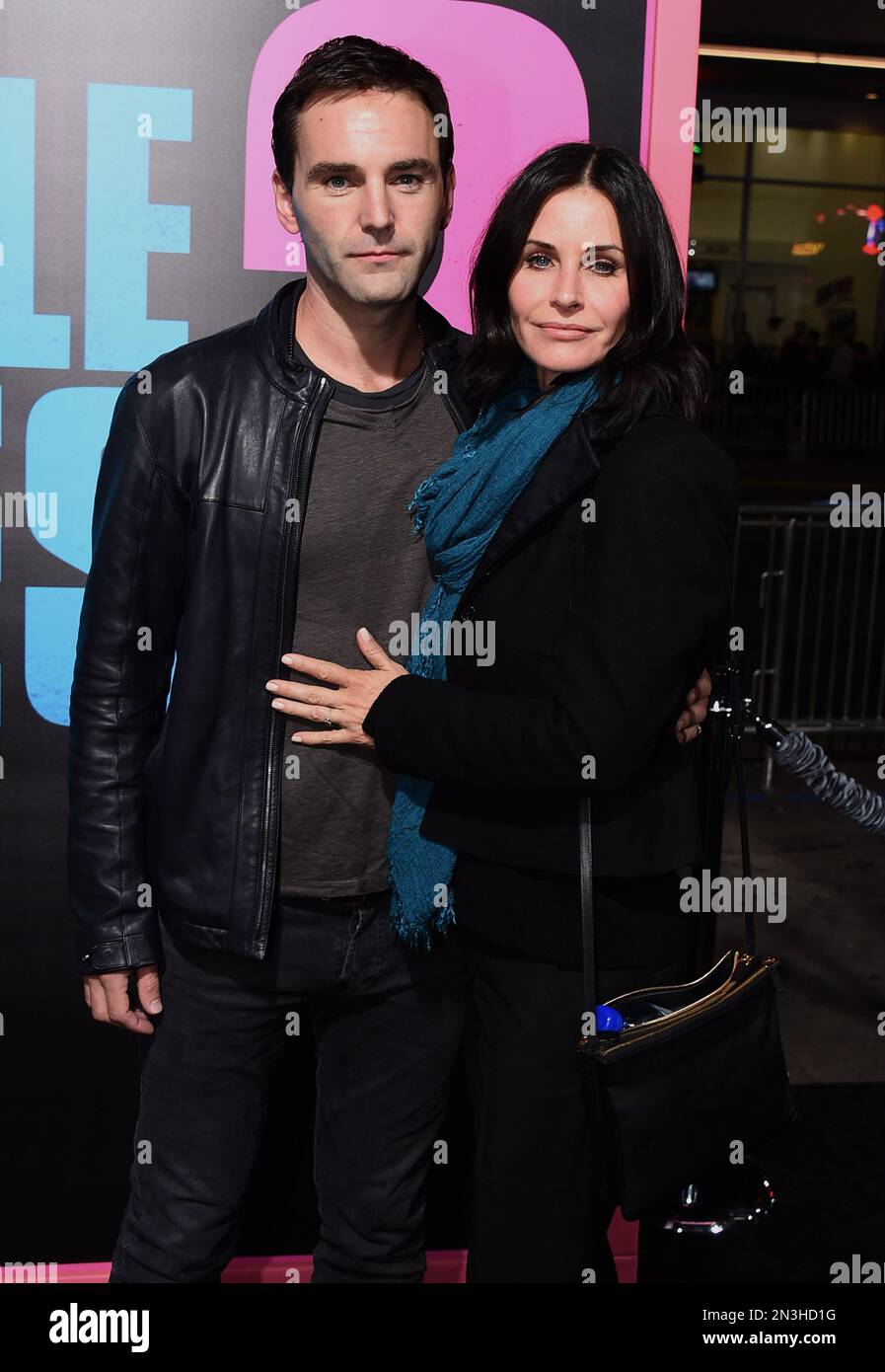 Courteney Cox, right, and Johnny McDaid arrive at the Los Angeles ...
