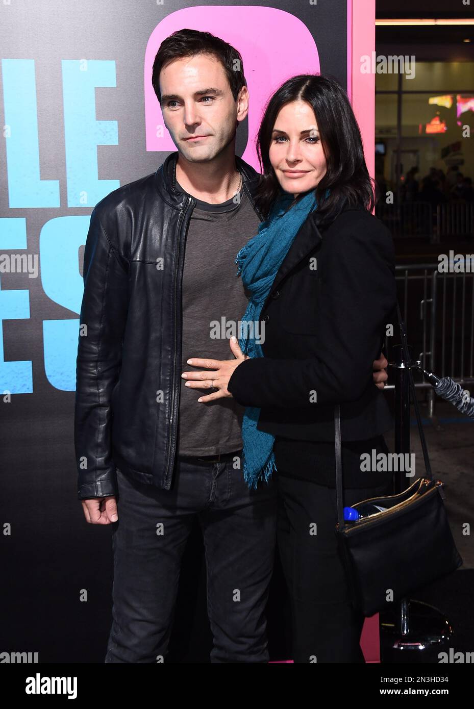 Courteney Cox, right, and Johnny McDaid arrive at the Los Angeles ...