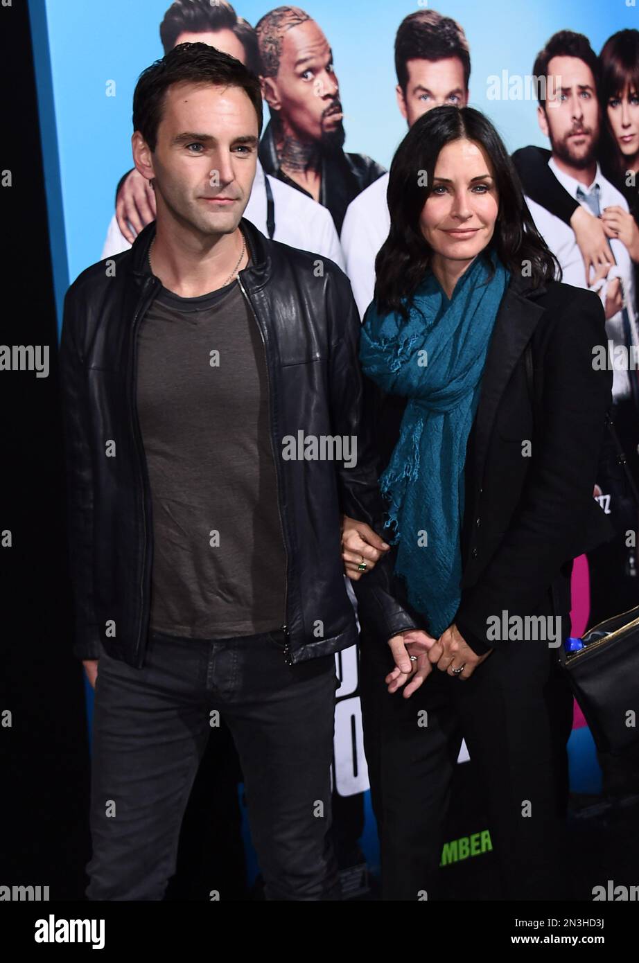 Courteney Cox, right, and Johnny McDaid arrive at the Los Angeles ...