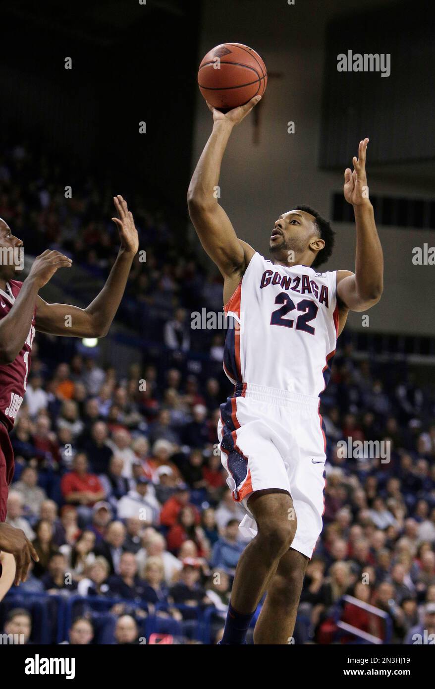 Gonzaga's Byron Wesley (22) shoots against Saint Joseph's during the ...