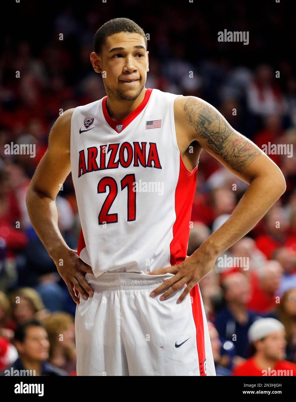 Arizona forward Brandon Ashley (21) in the second half during an NCAA ...