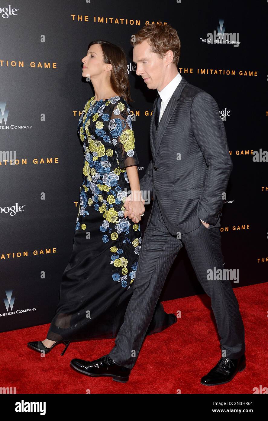 Actor Benedict Cumberbatch and fiance Sophie Hunter attend the premiere ...