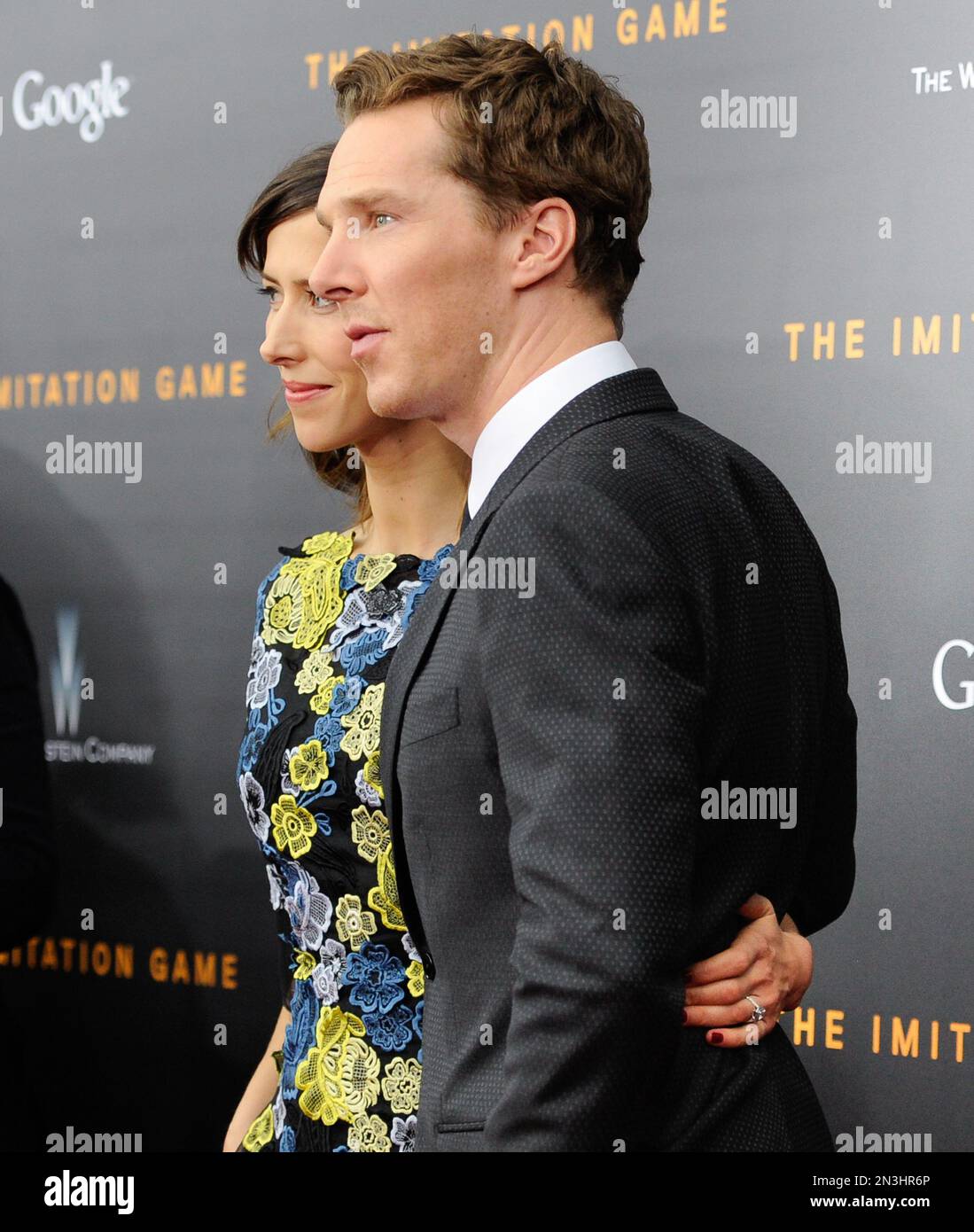 Actor Benedict Cumberbatch and fiance Sophie Hunter attend the premiere ...