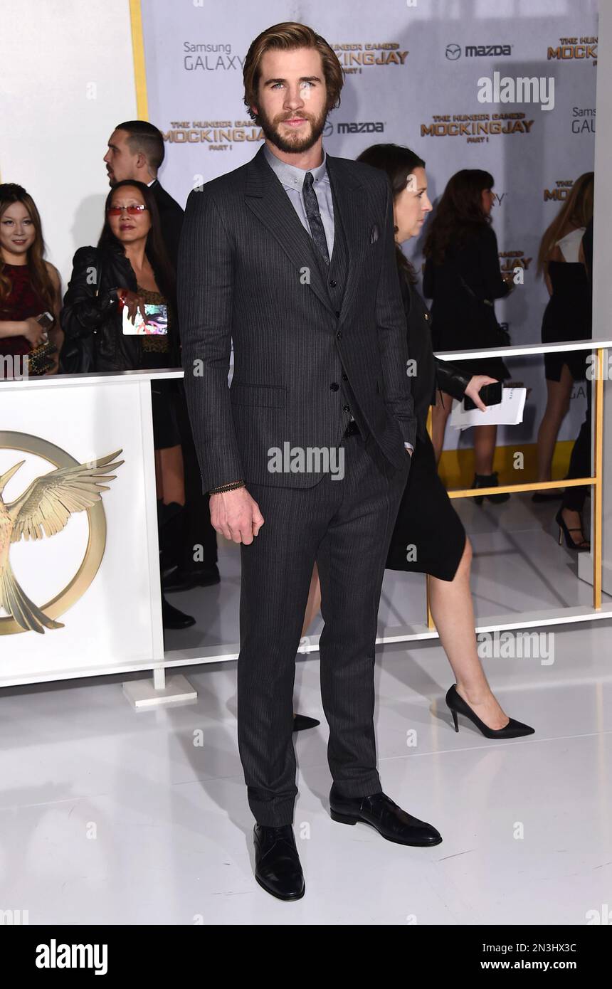 Liam Hemsworth arrives at the Los Angeles premiere of "The Hunger Games ...