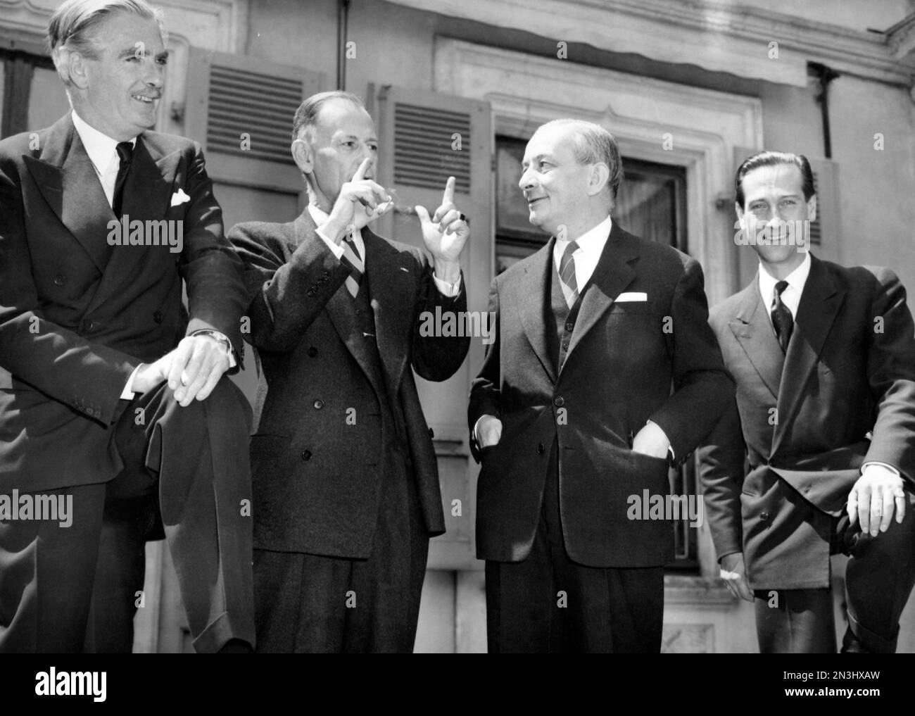 USA Undersecretary Walter Bedell Smith gestures as he chats with ...