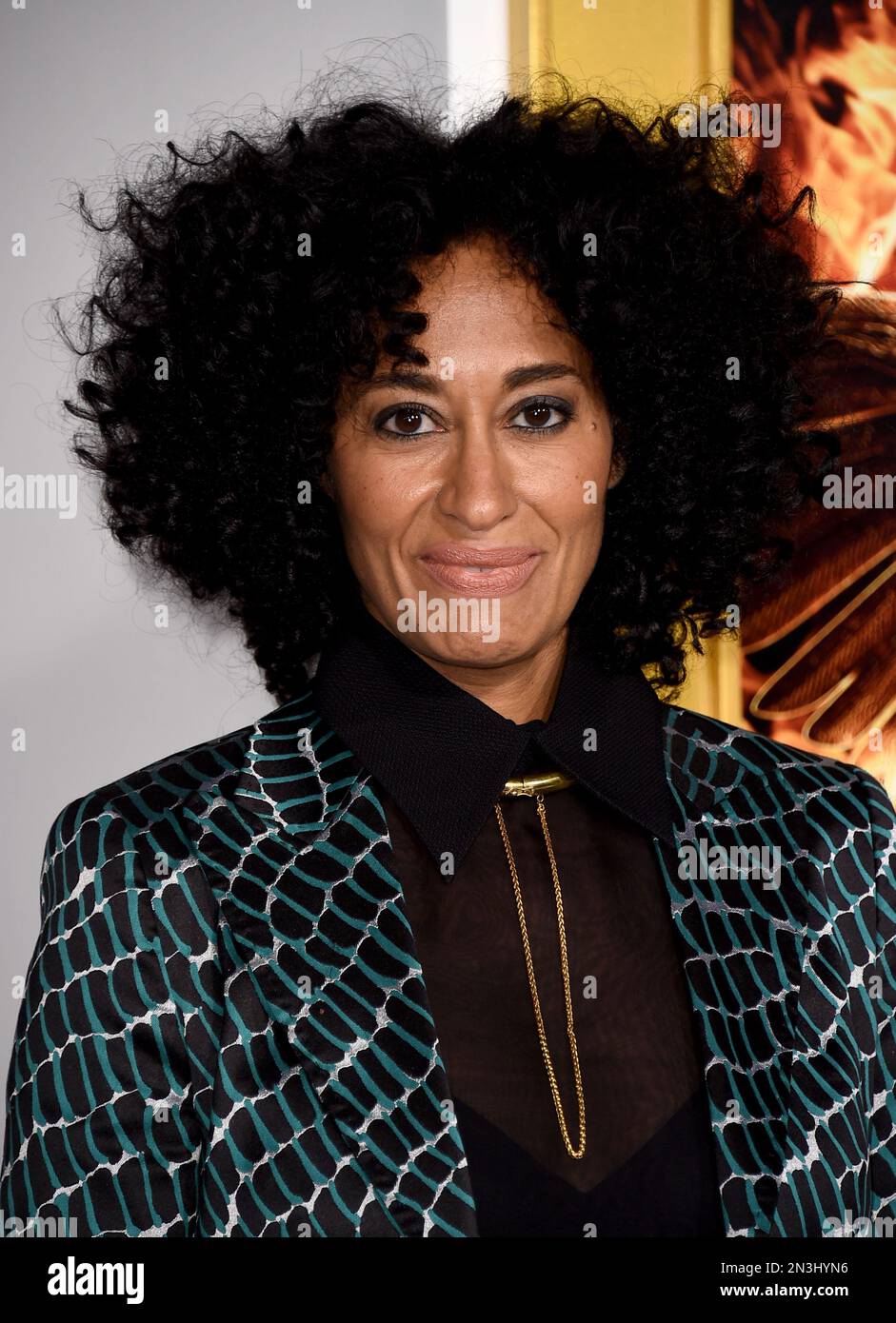 Tracee Ellis Ross arrives at the Los Angeles premiere of "The Hunger ...