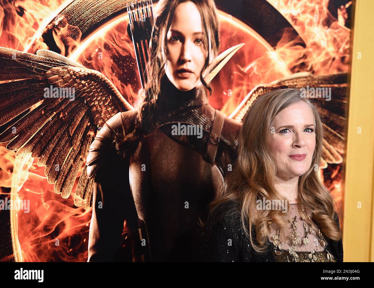 Suzanne Collins arrives at the Los Angeles premiere of "The Hunger ...
