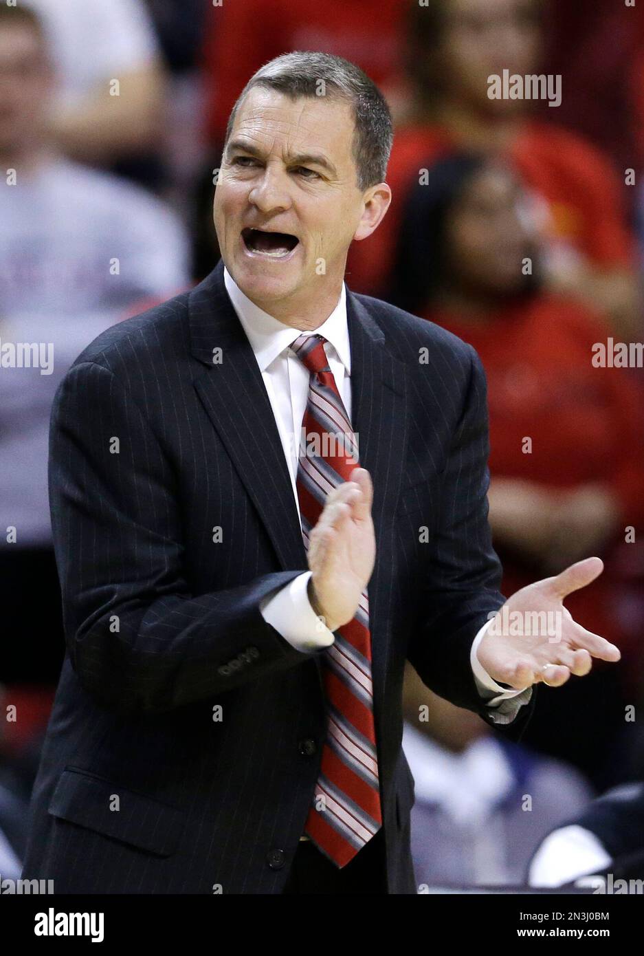 Maryland head coach Mark Turgeon directs his players in the first half ...