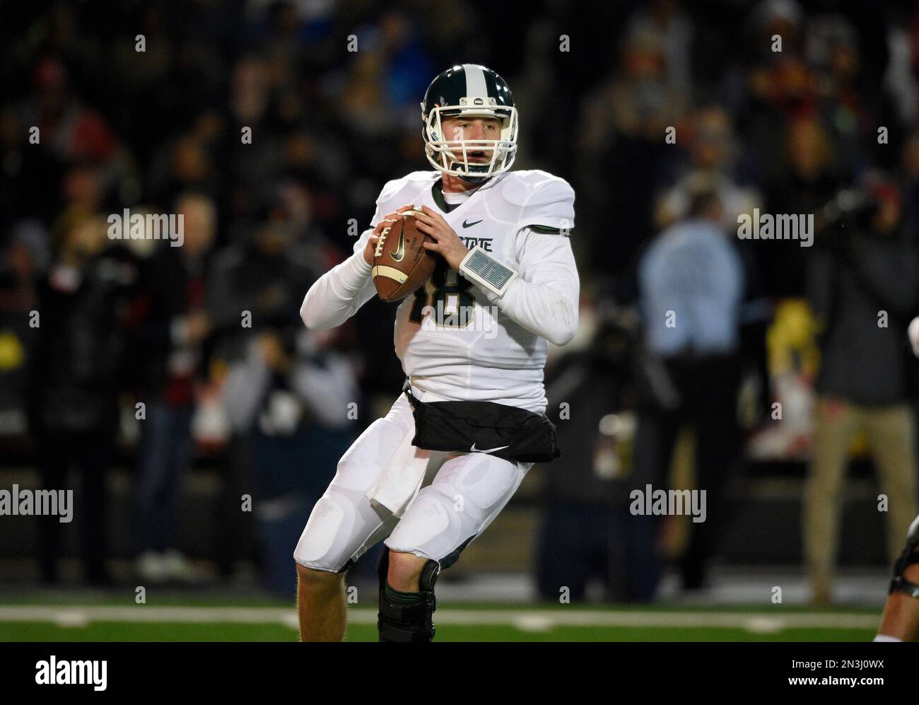 Michigan State quarterback Connor Cook (18) looks to pass during the ...