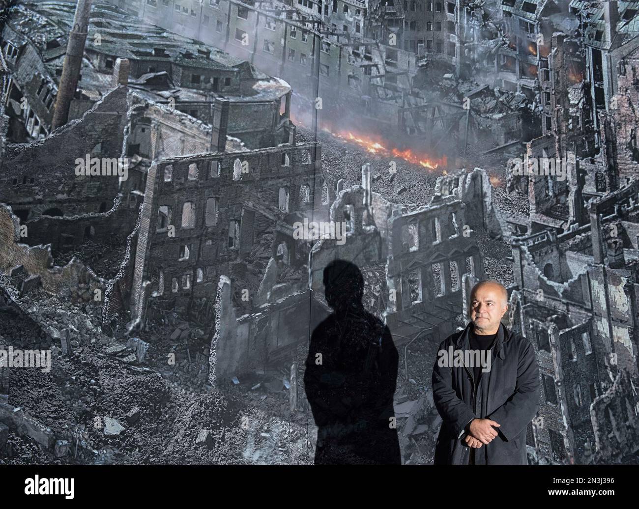 Artist Yadegar Asisi presents a test print of the panoramic picture ...