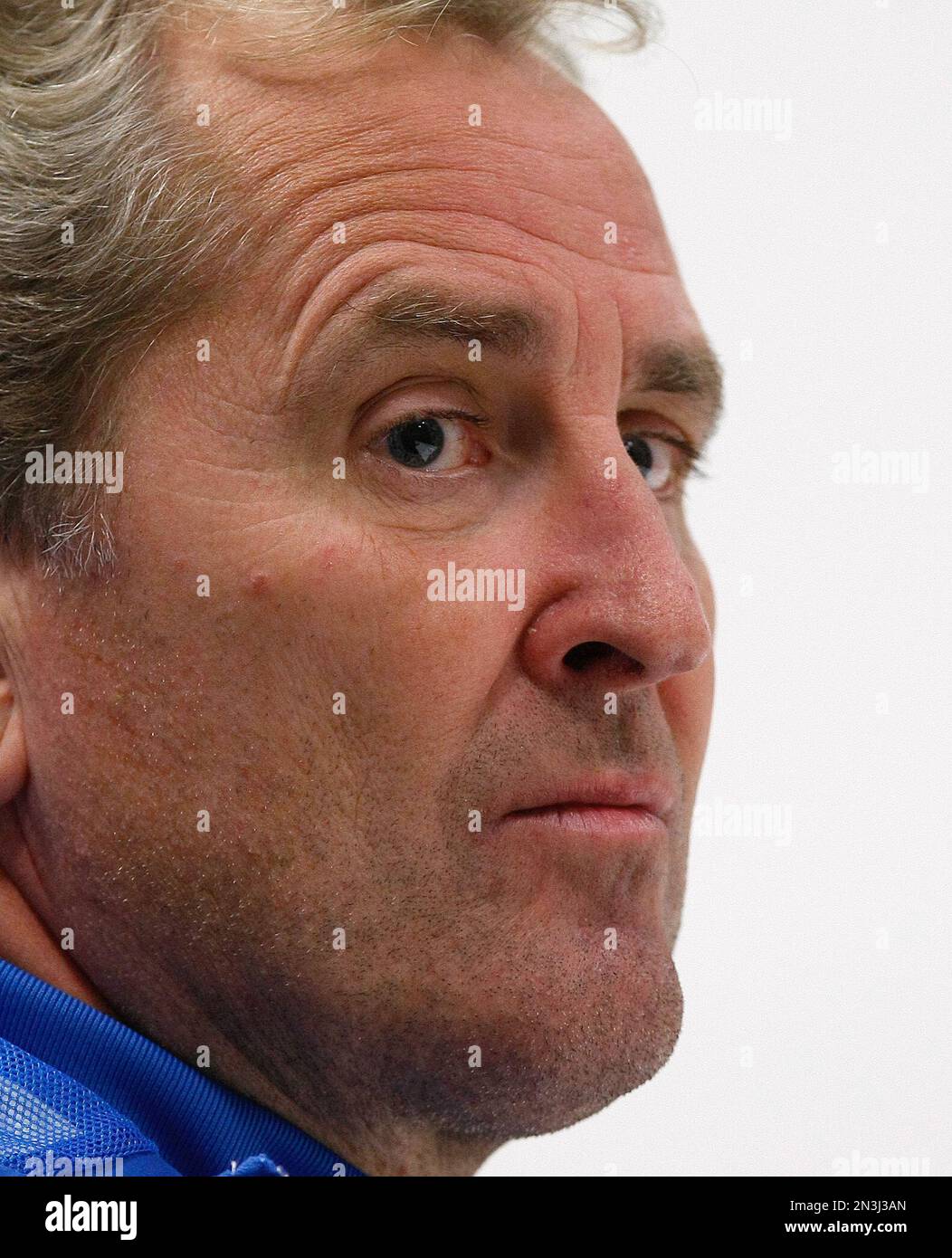 Sweden's coach Erik Hamren, gives a press conference, at the Velodrome ...