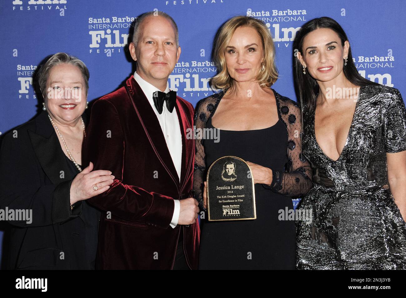 From left, Kathy Bates, Ryan Murphy, Jessica Lange, and Demi Moore ...