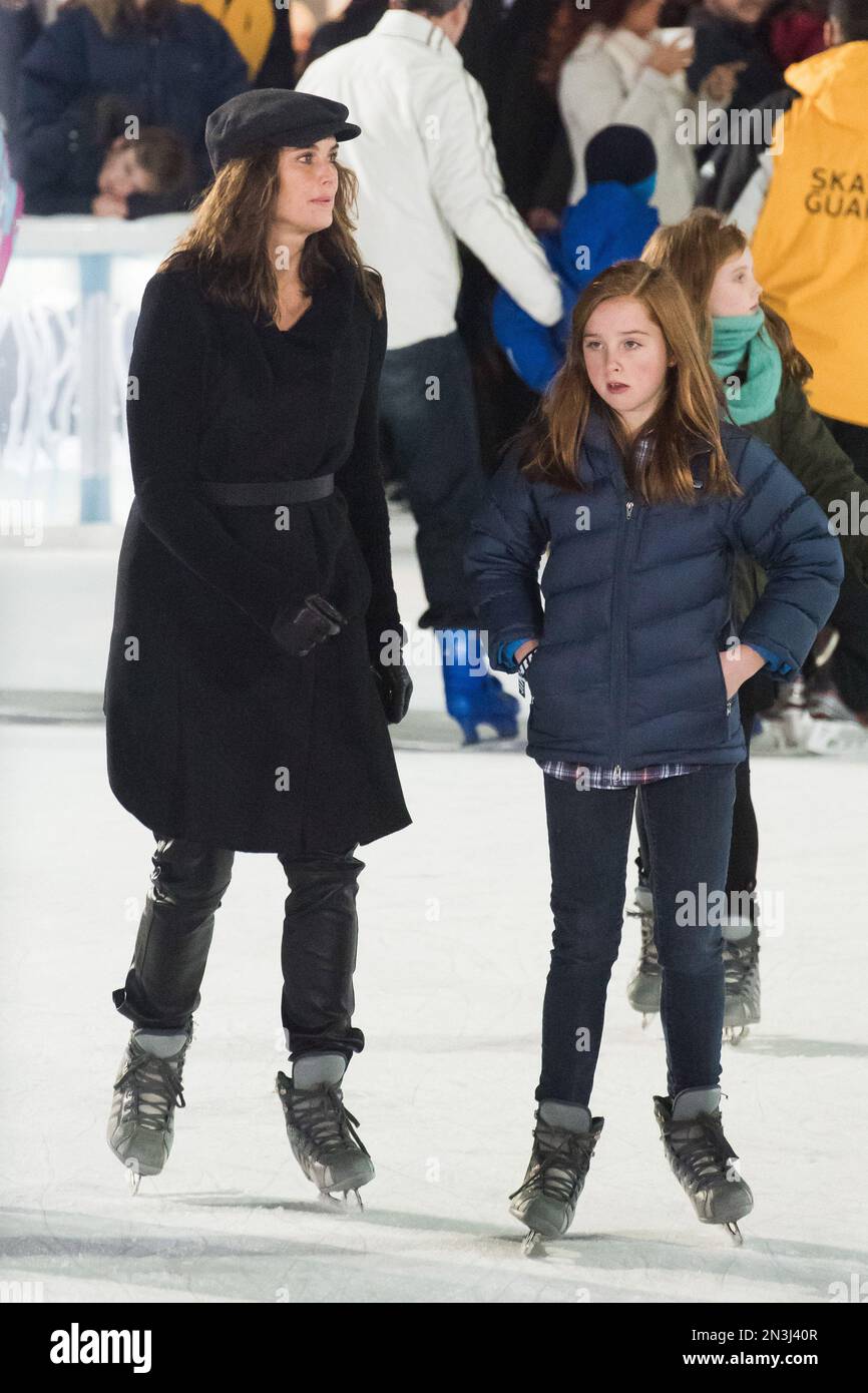Brooke Shields ice skates at the premiere of "Penguins of Madagascar ...