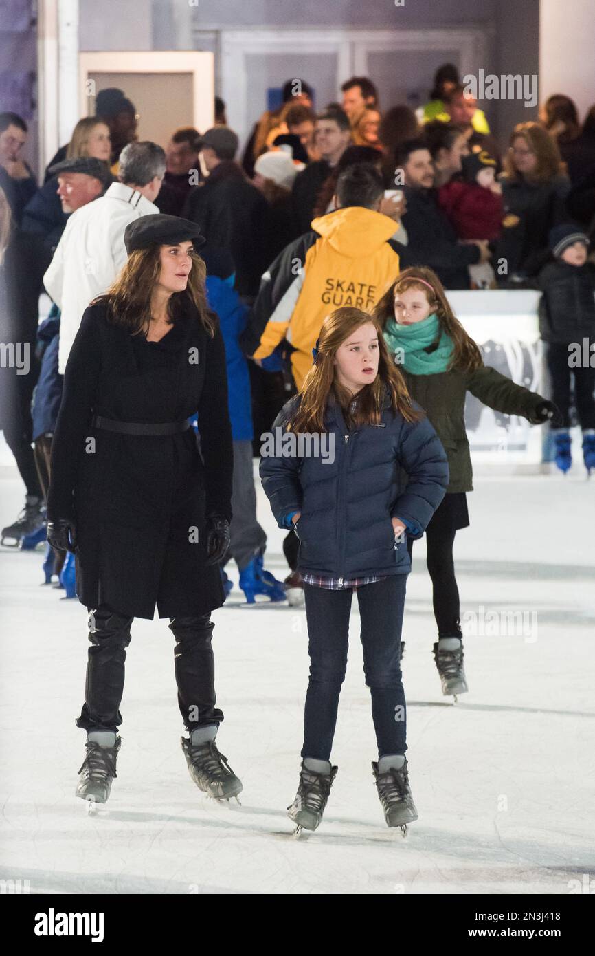 Brooke Shields ice skates at the premiere of "Penguins of Madagascar ...