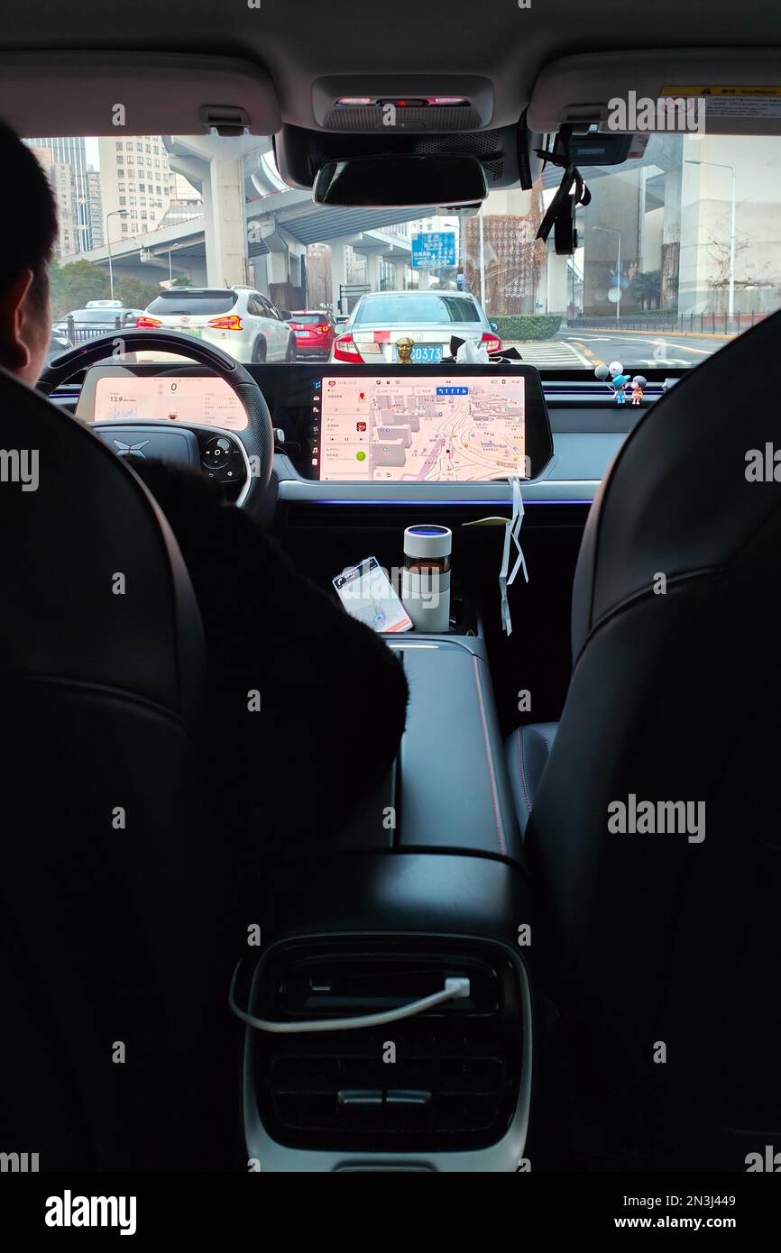 SHANGHAI, CHINA - FEBRUARY 7, 2023 - Two LED screens are seen inside a ...