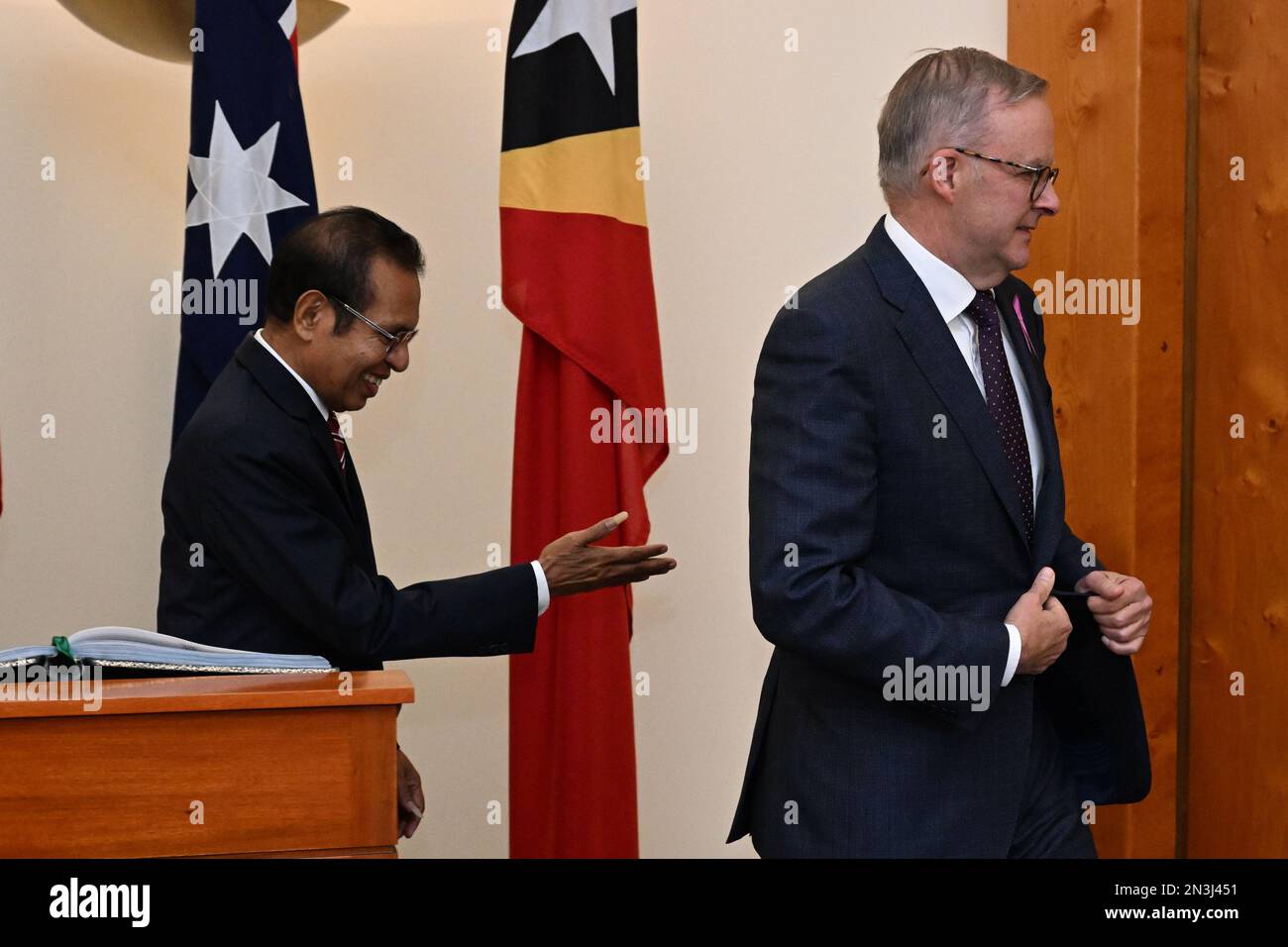 East Timor's Prime Minister Taur Matan Ruak and Prime Minister Anthony ...