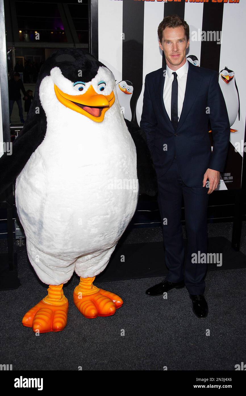 Benedict Cumberbatch attends the premiere of "Penguins of Madagascar ...