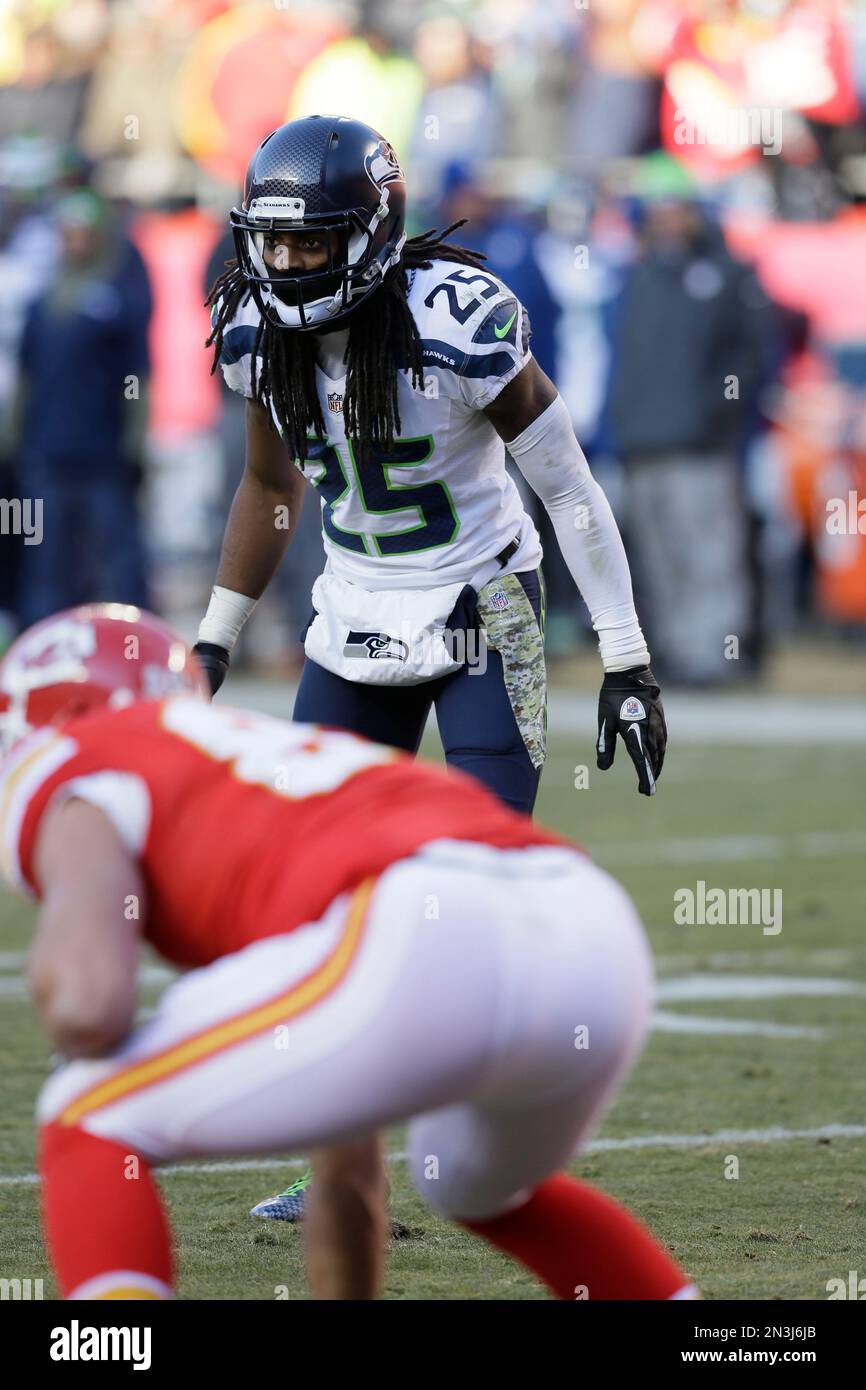 Seattle Seahawks cornerback Richard Sherman (25) takes his field ...