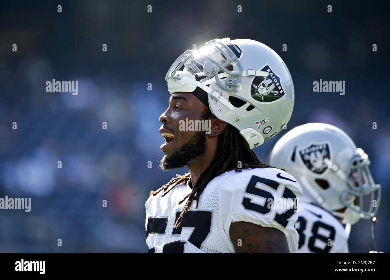 Oakland Raiders linebacker Ray-Ray Armstrong gets involved with fans ...