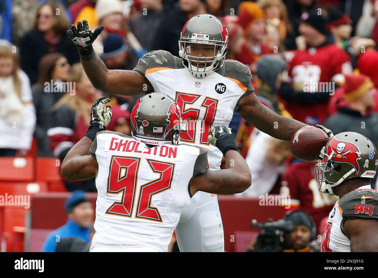 Tampa Bay Buccaneers outside linebacker Danny Lansanah (51) celebrates ...