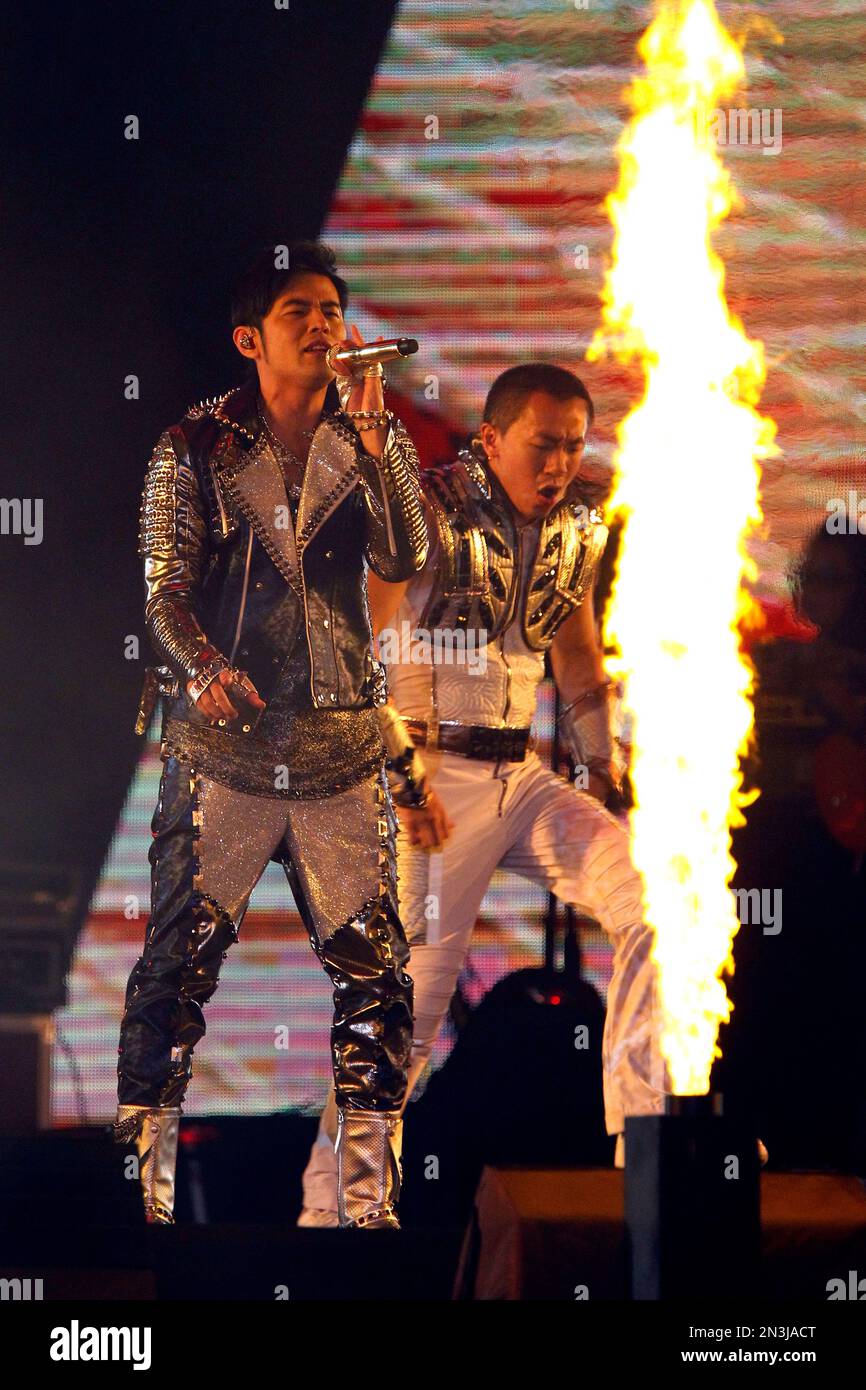Taiwanese singer Jay Chou performs at a concert in Kuala Lumpur ...