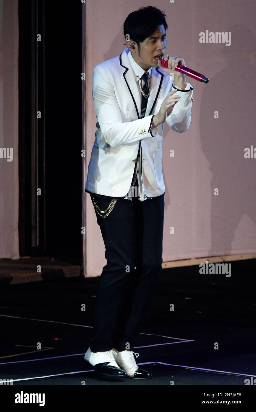 Taiwanese singer Jay Chou performs at a concert in Kuala Lumpur ...